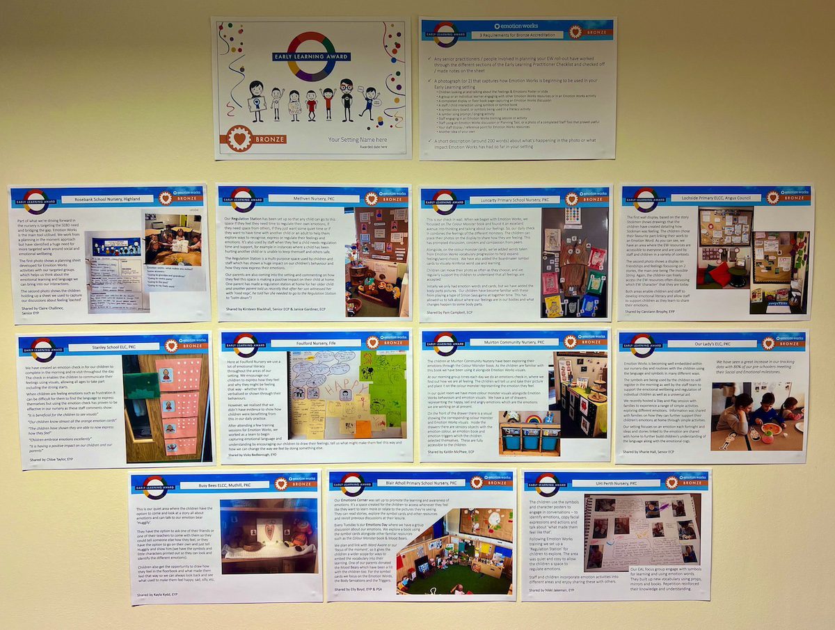 Early Learning Bronze Award examples – Emotion Works